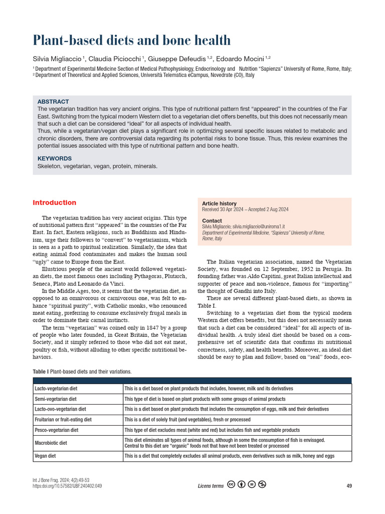 Plant-Based Diets and Bone Health | PDF | Vitamin D | Diet (Nutrition)