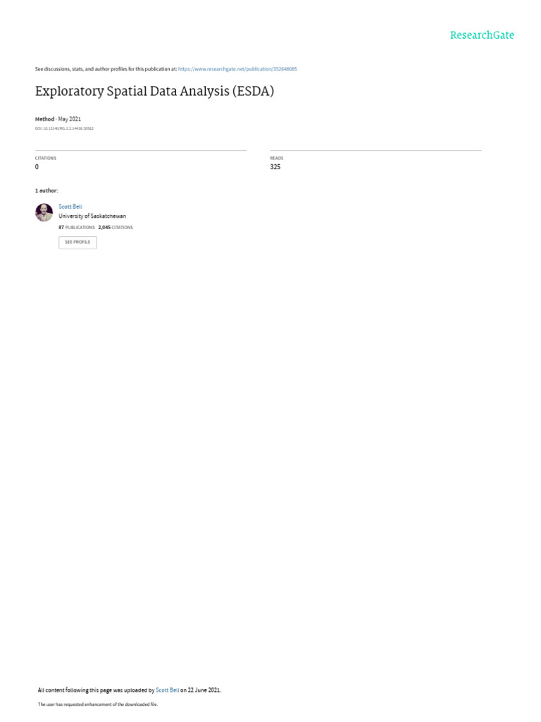Exploratory Spatial Data Analysis Es Da | PDF