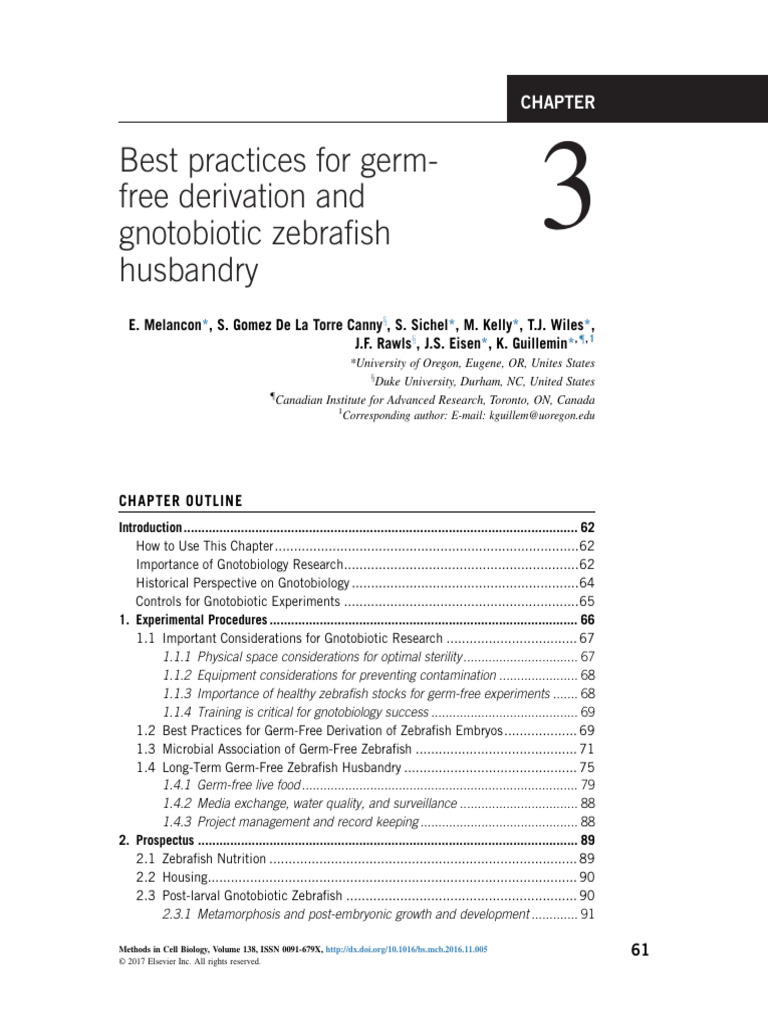 GermFree - Melancon Et Al. 2017 - Best Practices For Germ-Free ...