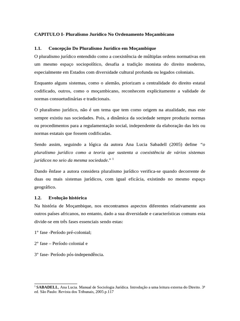 Capitulo I-Pluralismo Juridico | PDF | Constituição | Estado