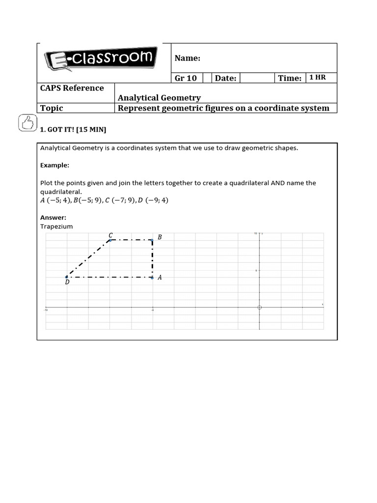 Gr10t3 Analitycal Geometry Representing Geometric Figures On A ...