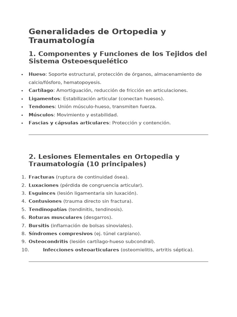 Guía Completa de Ortopedia y Traumatología | PDF | Sistema ...