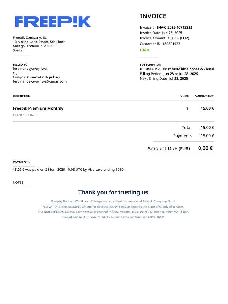 Invoice - INV C 2025 10742322 | PDF | Invoice | Payments