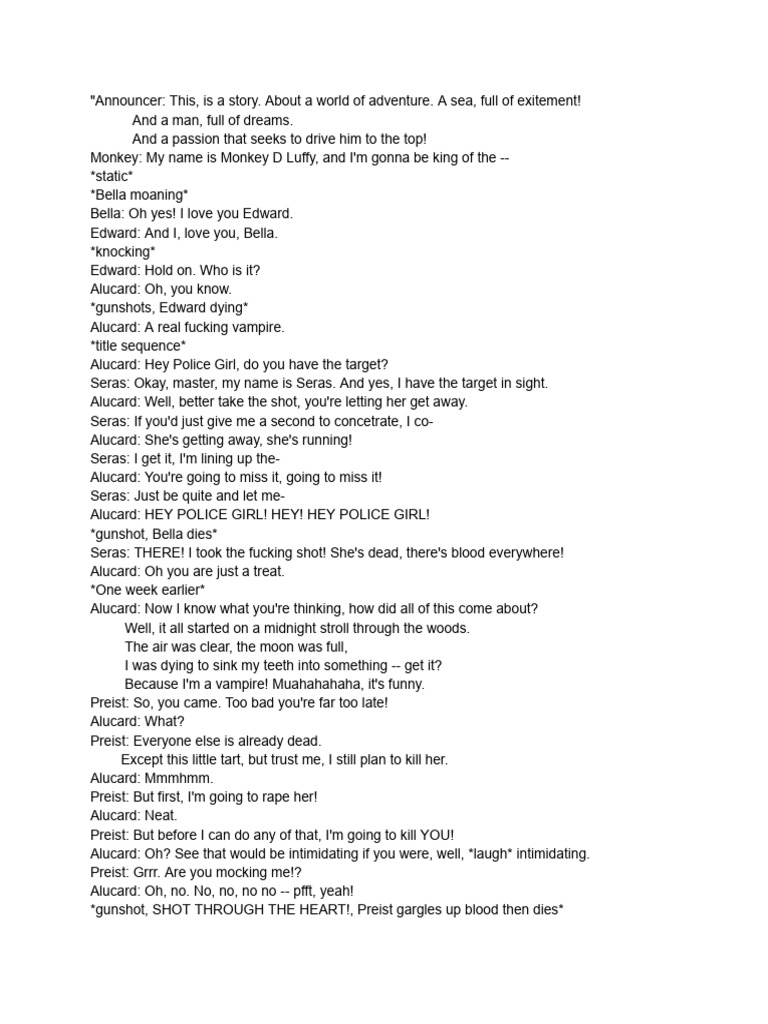 Hellsing Ultimate Abridged Text Ep1 | PDF