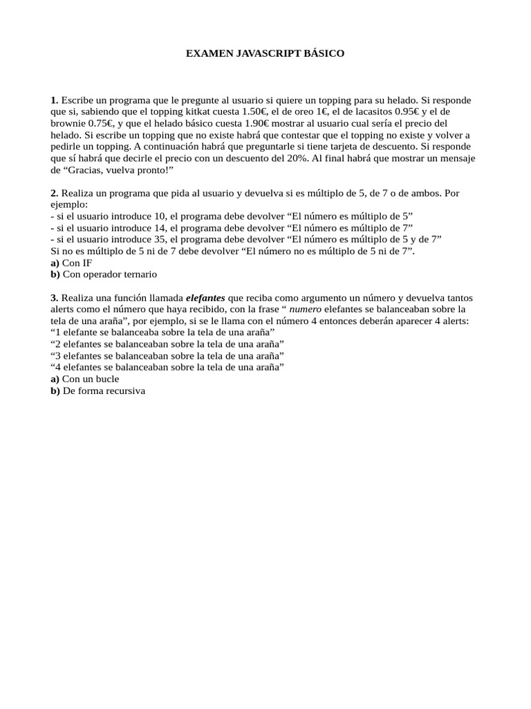 examenJavascriptBasico 1 | PDF