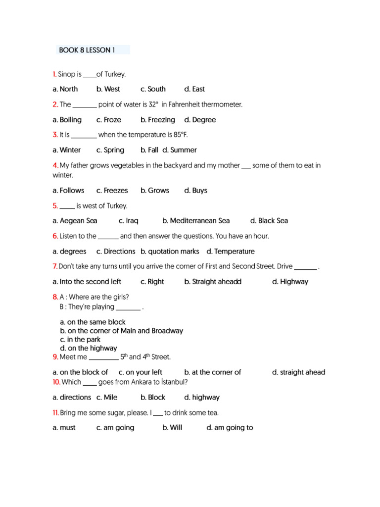 Book 8 Lesson 1 | PDF