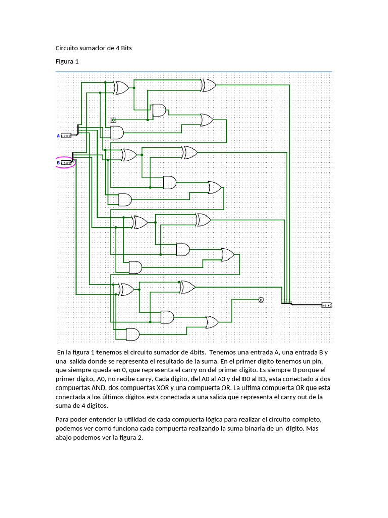 Circuito Sumador de 4 Bits | PDF | Puerta lógica | Ingeniería Informática