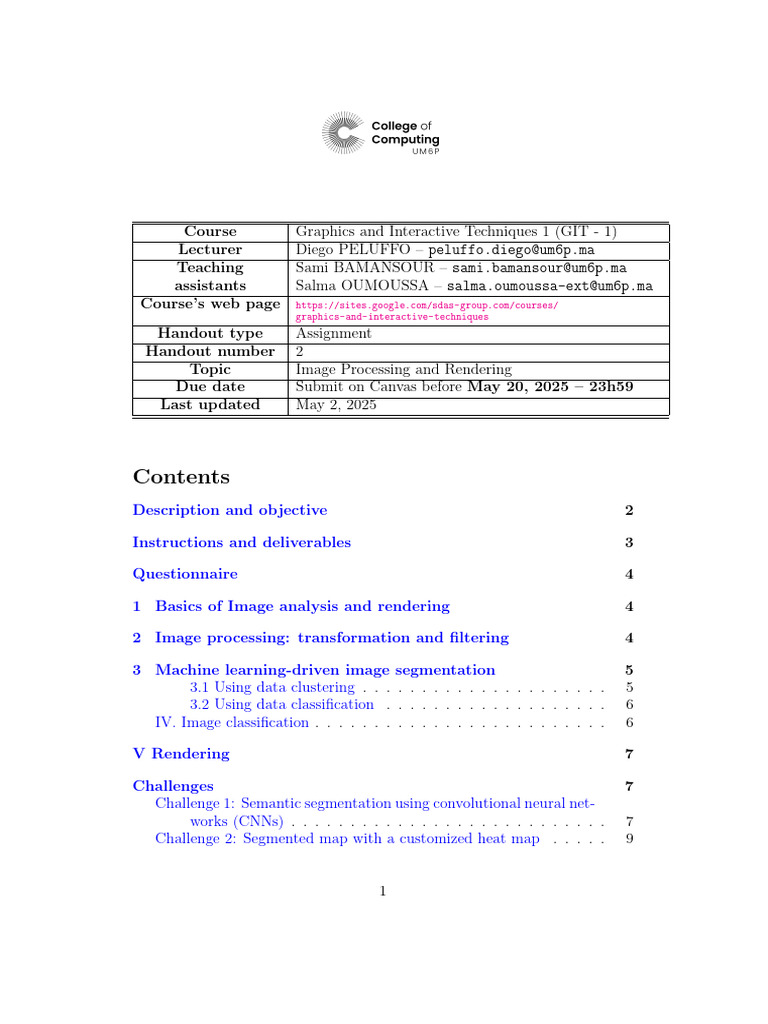 GIT 1 Assignment2 ImageProcessingAndRendering | PDF | Image ...