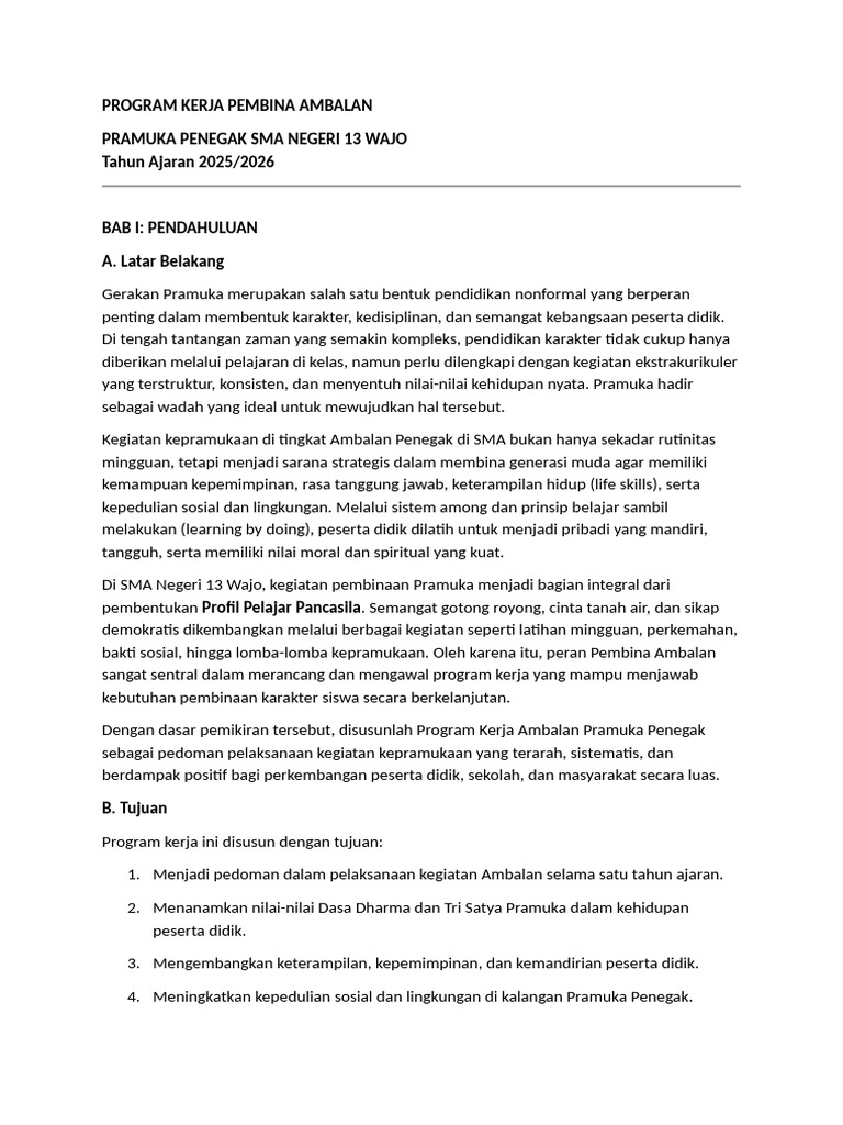 Program Kerja Pembina Ambalan | PDF