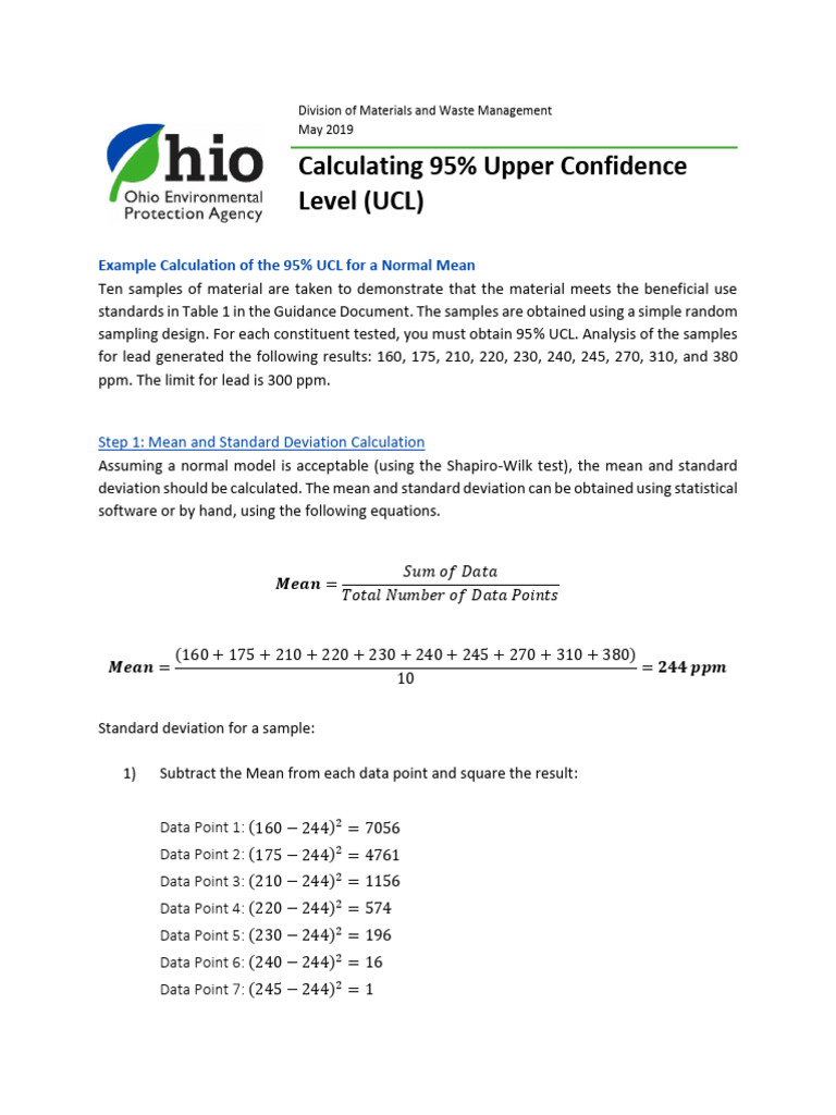 Calculating 95 Upper Confidence Level | PDF | Statistics | Bootstrapping (Statistics)