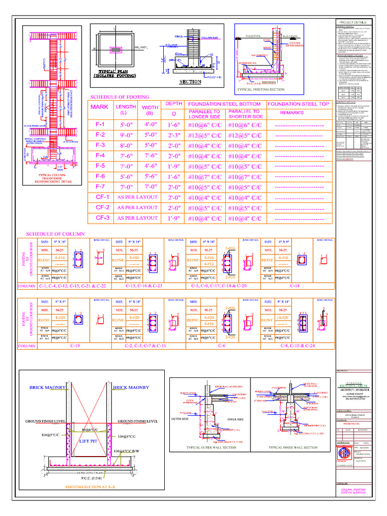 Footing & Column Design | PDF