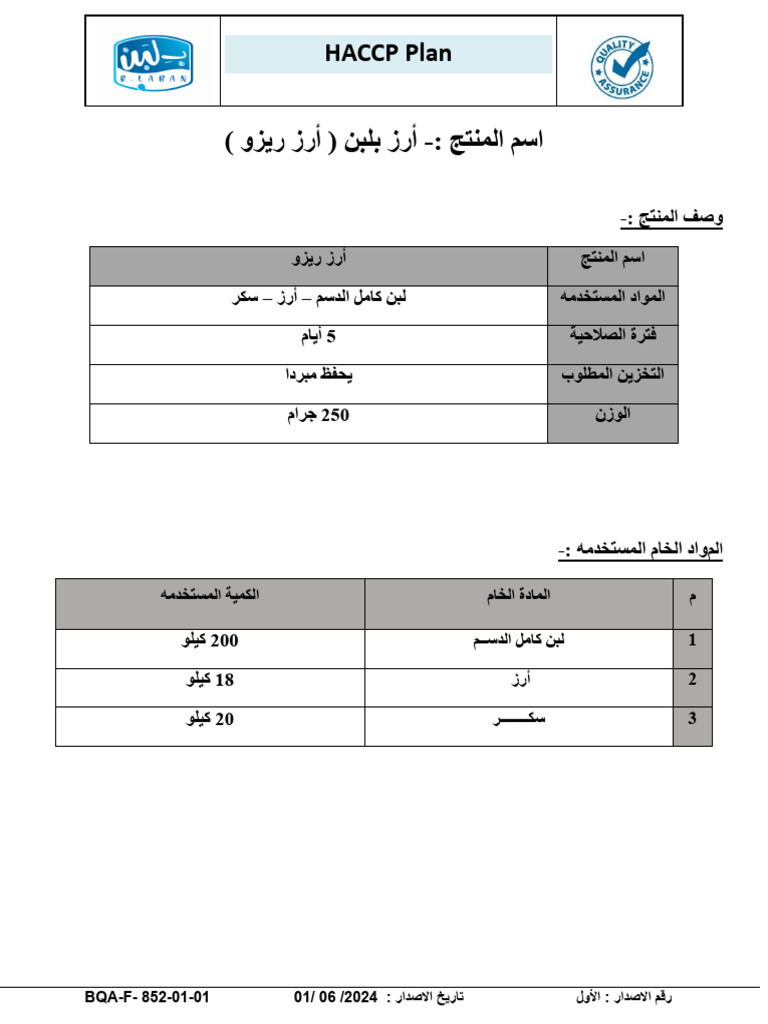 Haccp Plan | PDF