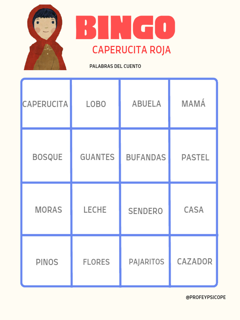 Bingo Caperucita PDF | PDF | Caperucita Roja | Los cuentos de los ...