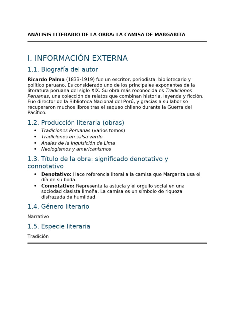 La Camisa de Margarita | PDF | Perú