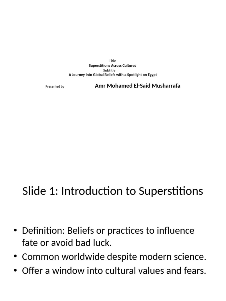 Superstitions: A Global Perspective | PDF | Luck | Superstitions