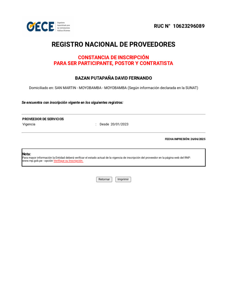 Constancia Del RNP | PDF