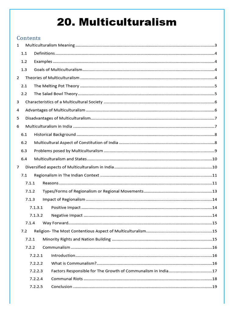 Multiculturalism | PDF | Multiculturalism | Minority Group