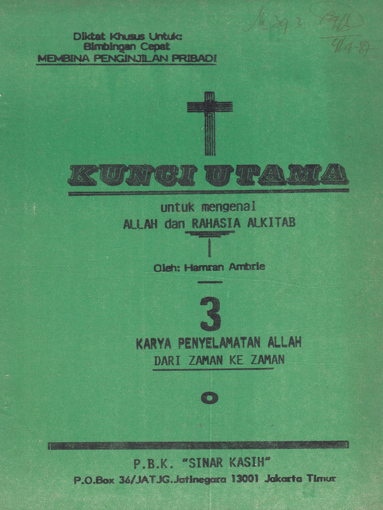 Diktat Penginjilan Pribadi No.3 Karya Penyelamatan Allah Dari Zaman Ke ...