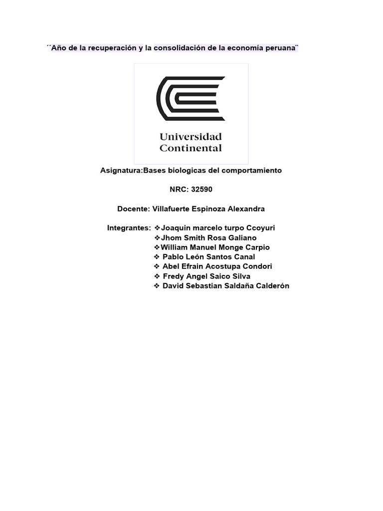 Año de La Recuperación y La Consolidación de La Economía Peruana | PDF
