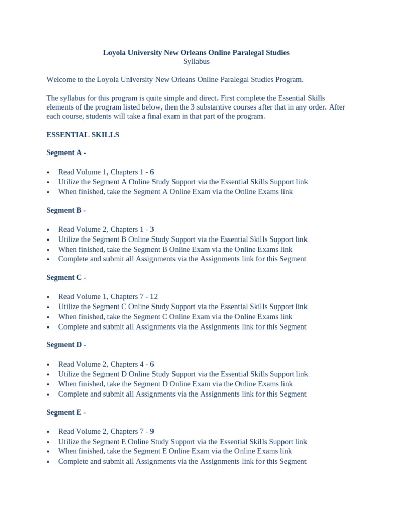 2020 05-15-16!45!35 Loyola Online Paralegal Studies Syllabus | PDF ...