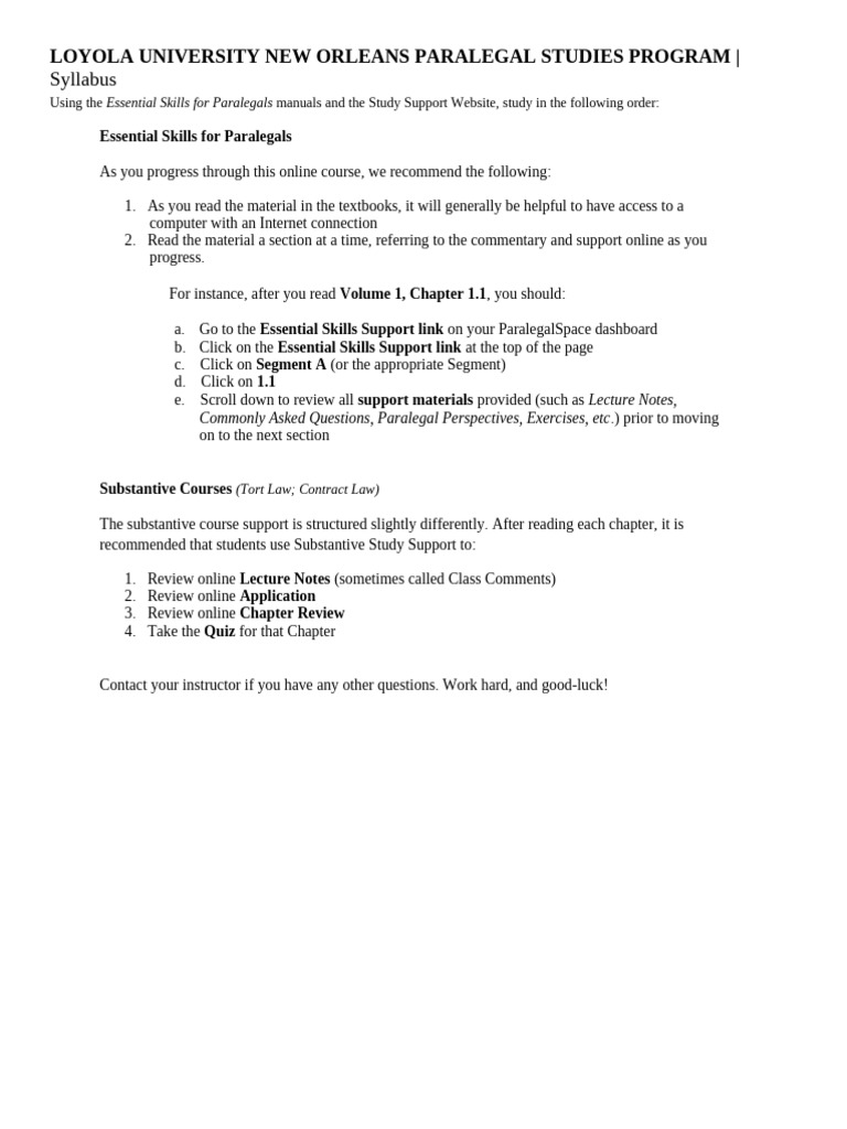 2025 03 24 - 17 48 36 - Loyola Weekly Paralegal Syllabus 2024 25 | PDF ...