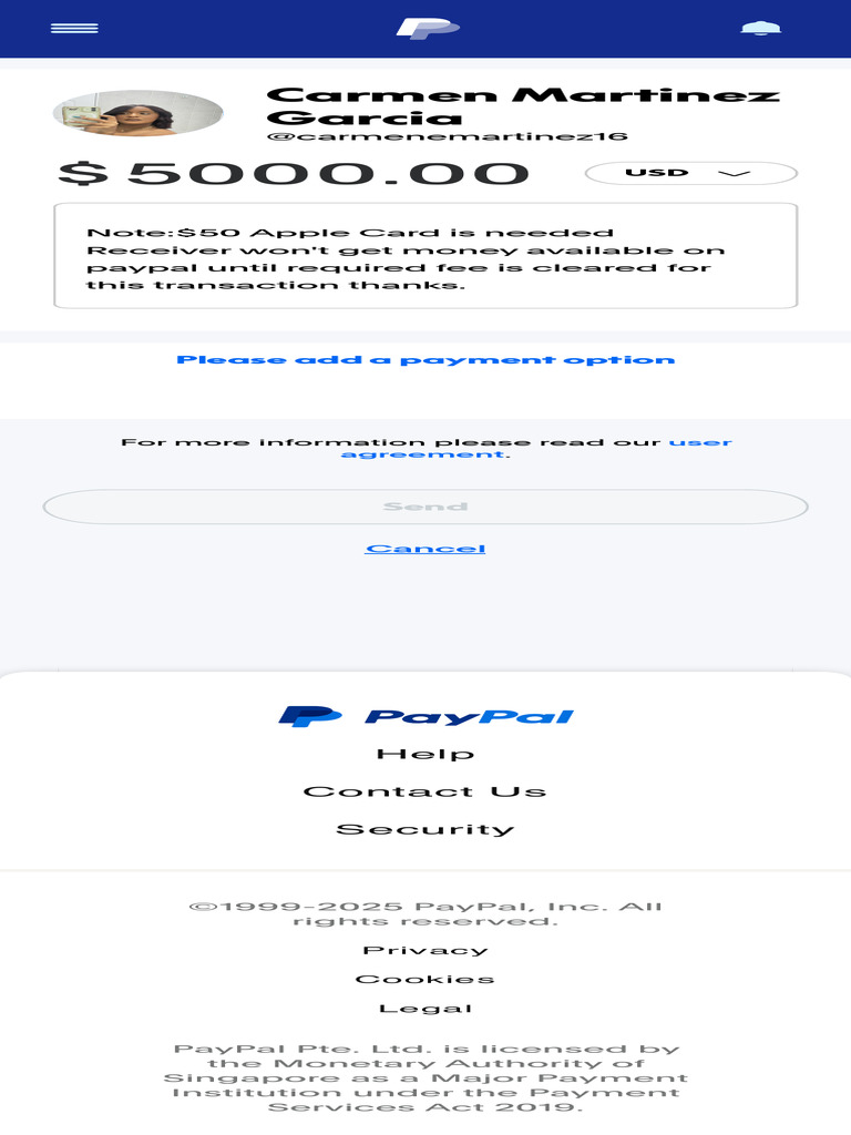 PayPal Transaction Details for $5000 | PDF