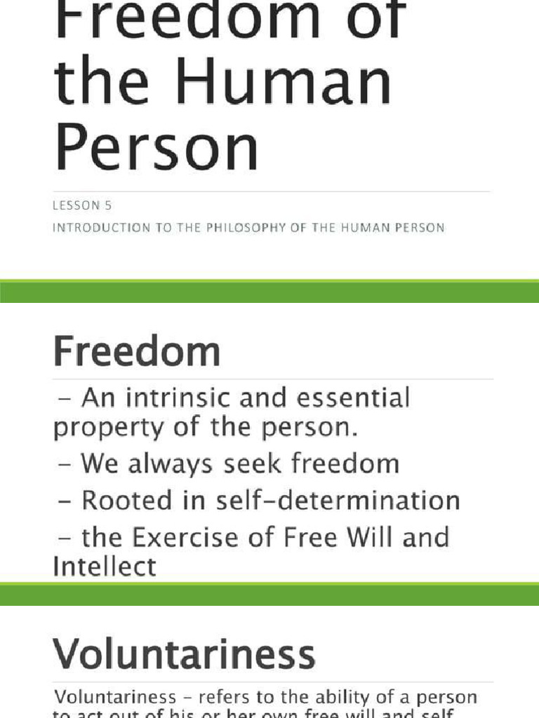 Lesson 5 Freedom of The Human Person | PDF