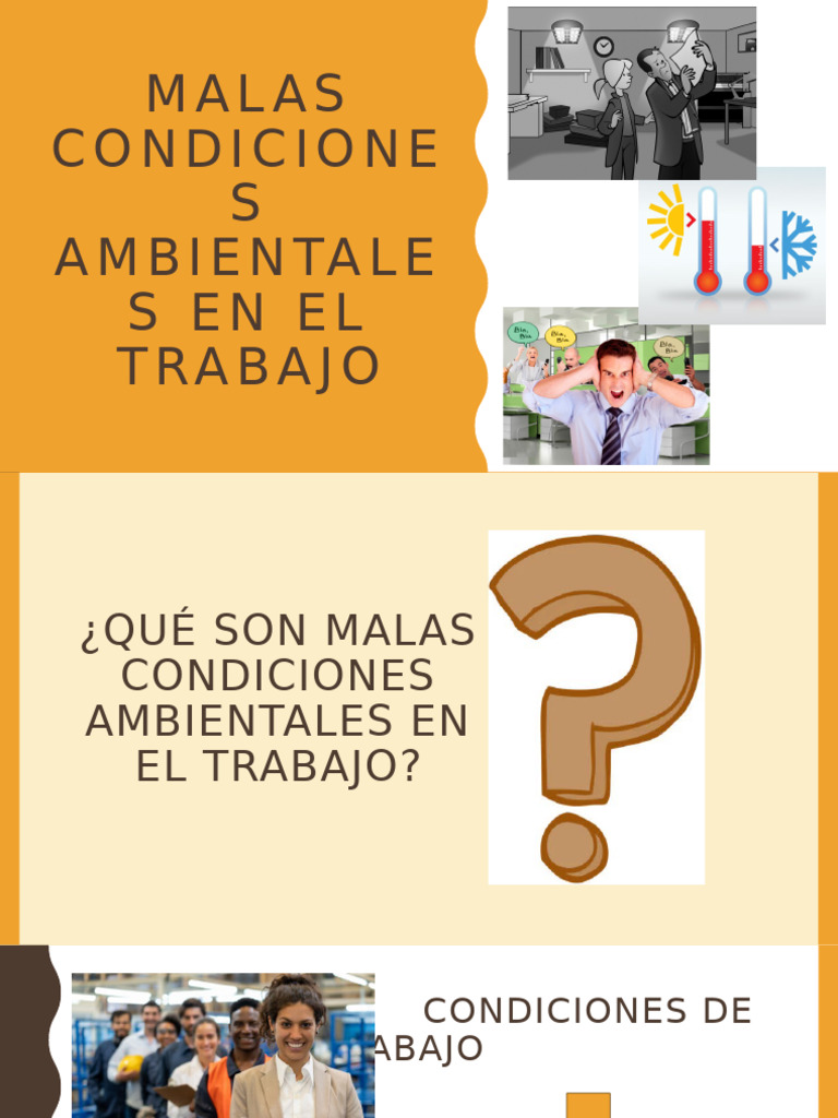 Presentación - Malas Condiciones Ambientales en El Trabajo 1 | PDF ...