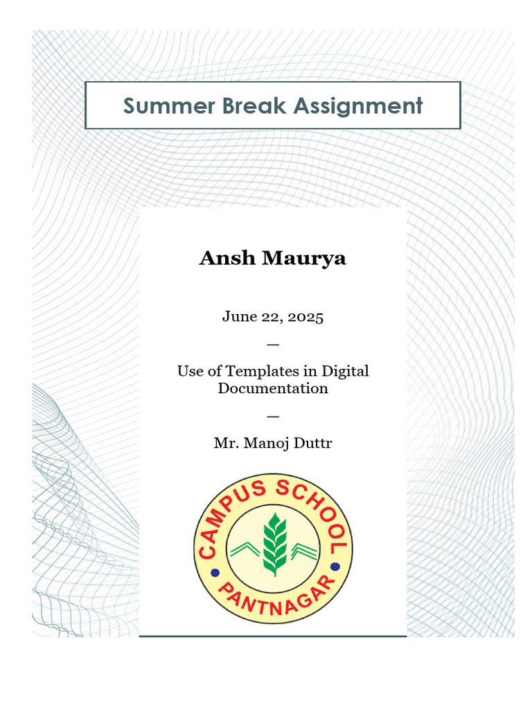 Summer Break Assignment IT | PDF | Microsoft Word | Page Layout