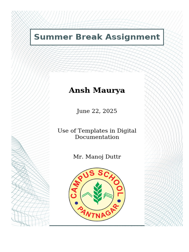 Summer Break Assignment IT | PDF | Microsoft Word | Page Layout