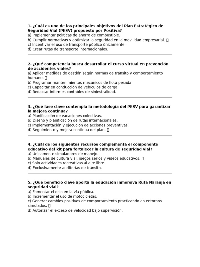 Kit Seguridad Vial - Nivel Supervisor | PDF