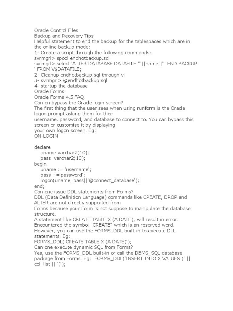 Oracle Control Files Pdf Sql Oracle Database