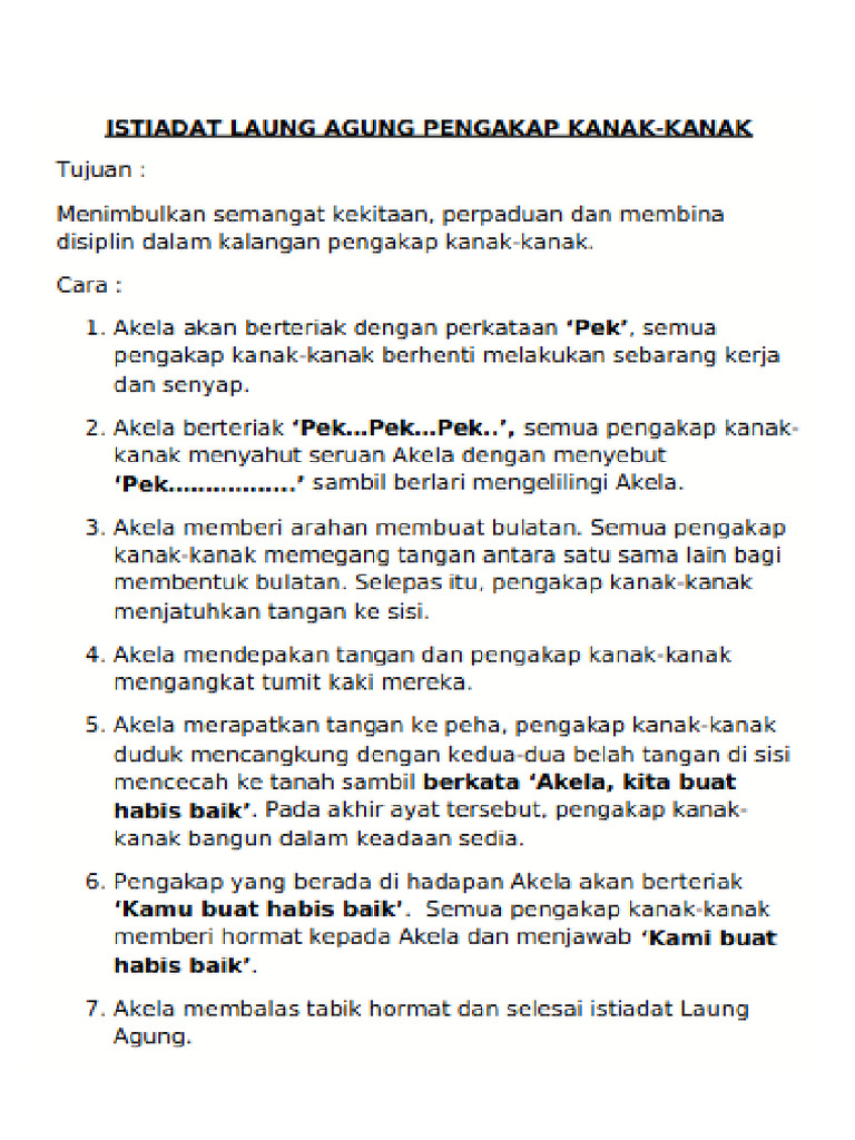 Nota Laung Agung Pengakap Kanak-Kanak | PDF