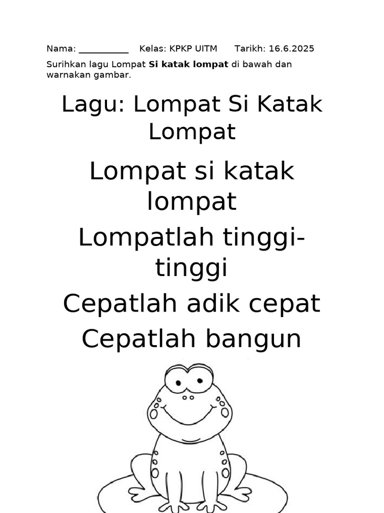 Surih Lagu Lompat Si Katak Lompat | PDF