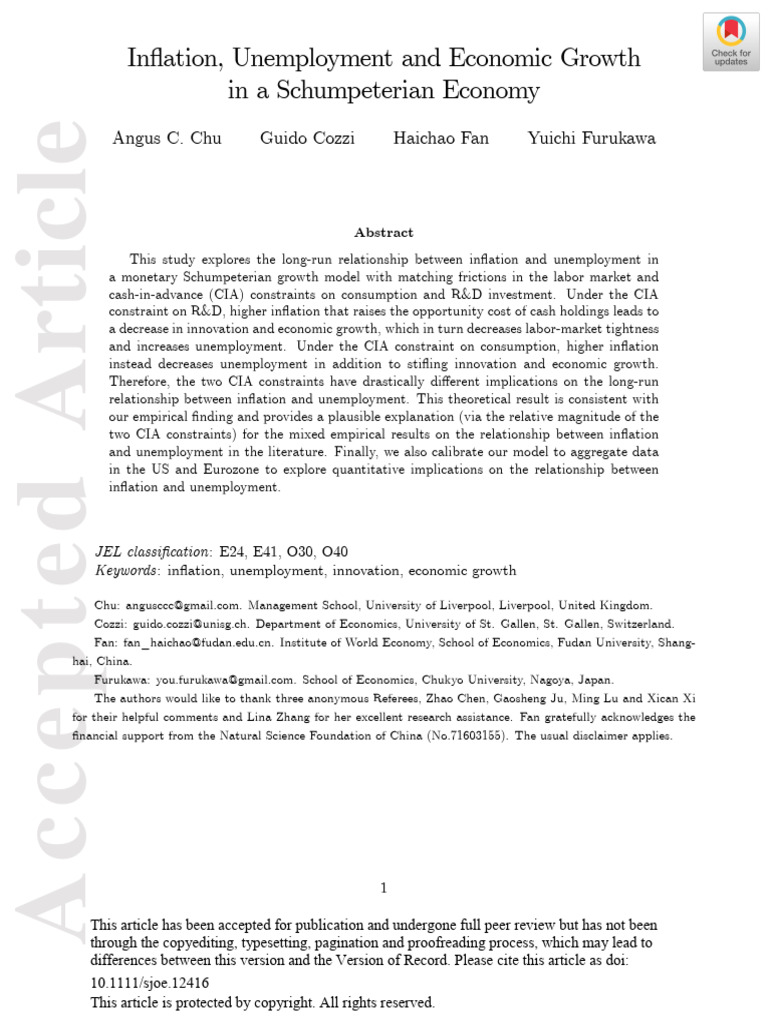 Ináation, Unemployment and Economic Growth | PDF | Labour Economics ...