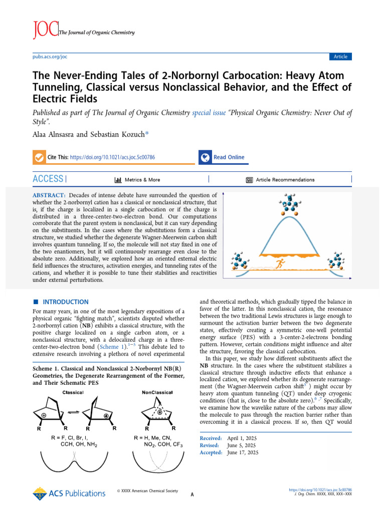 Alnsasra Kozuch 2025 The Never Ending Tales of 2 Norbornyl Carbocation ...