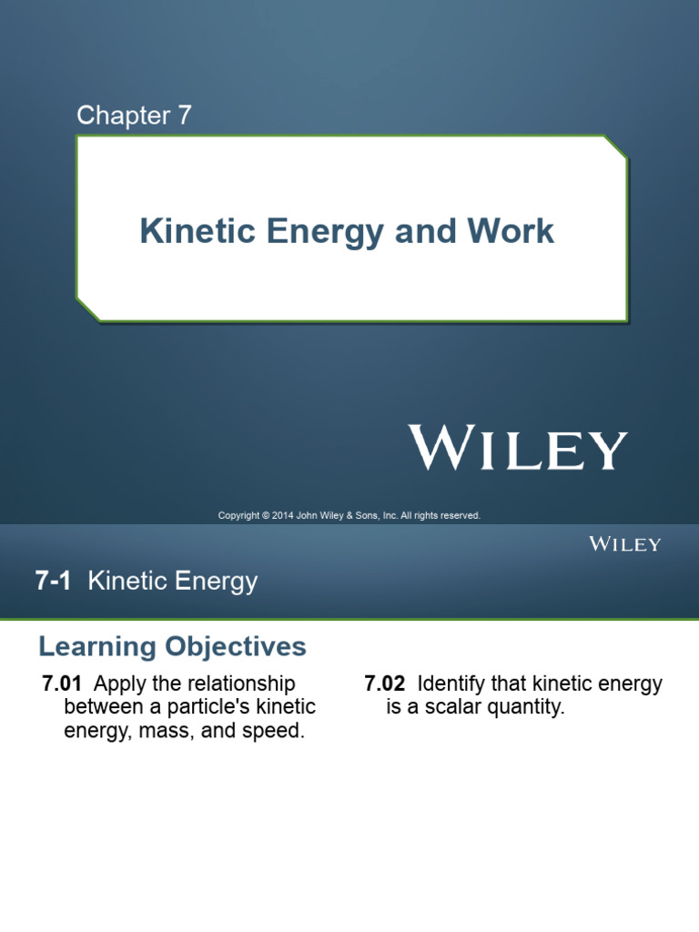 Halliday10e Ch07 Lecture | PDF | Force | Kinetic Energy