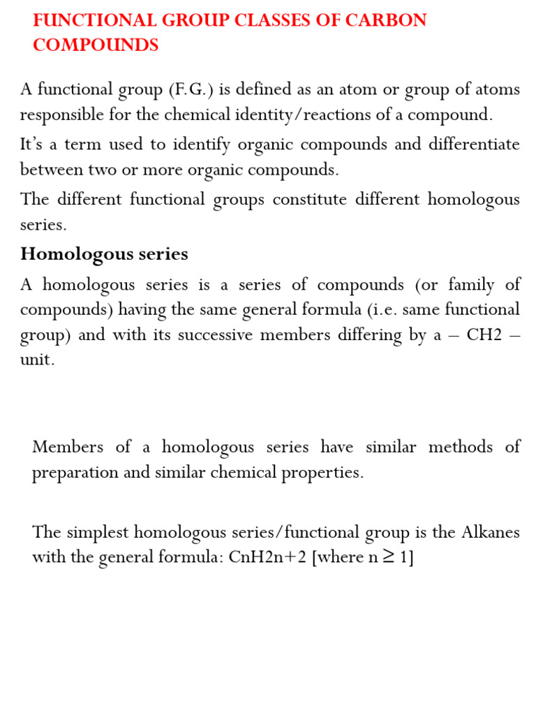 Four Group Classes of Carbon | PDF | Amine | Functional Group