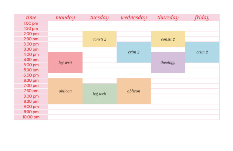 1st Year 2nd Semester Schedule | PDF
