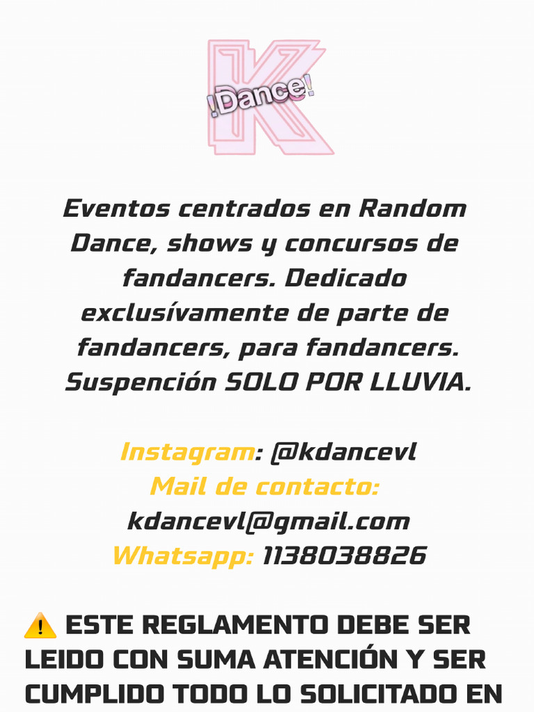 Reglamento Kdance Mayo | PDF