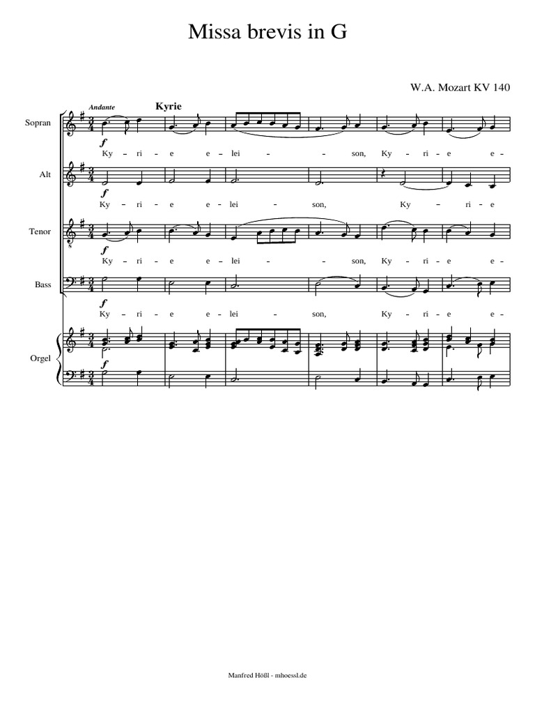 Missa Brevis in - G | PDF | Mass (Liturgy) | Christian Music