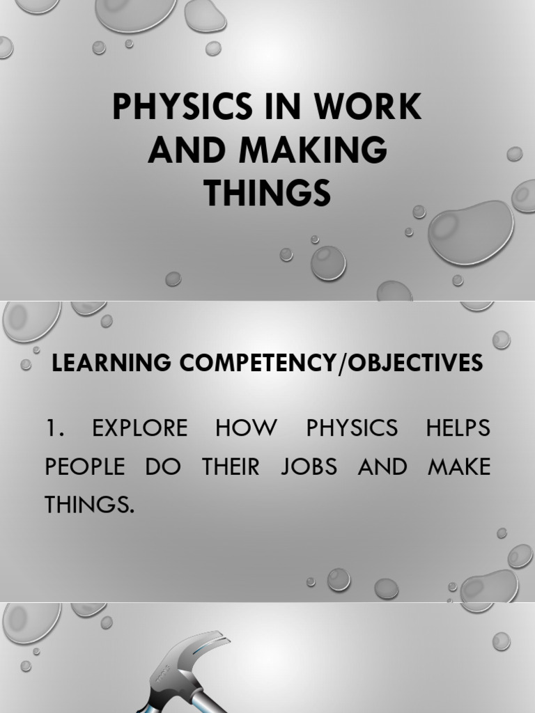 Lesson 3. Physics in Work and Making Things | PDF | Force | Torque