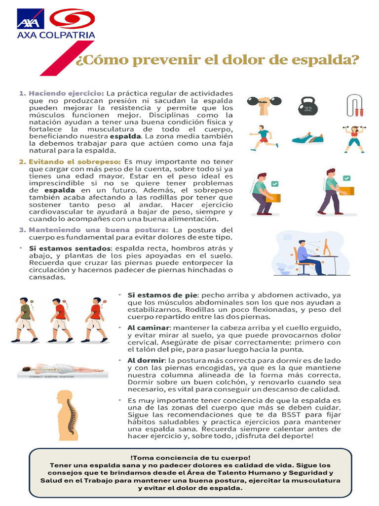 Cuida Tu Espalda Poster SEG de COLOMBIA | PDF