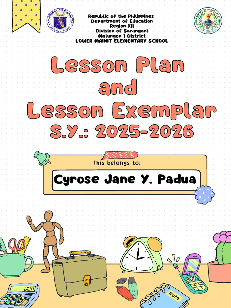 Teacher's Yearly Lesson Plan in Pink, Blue, and Yellow Fun and ...