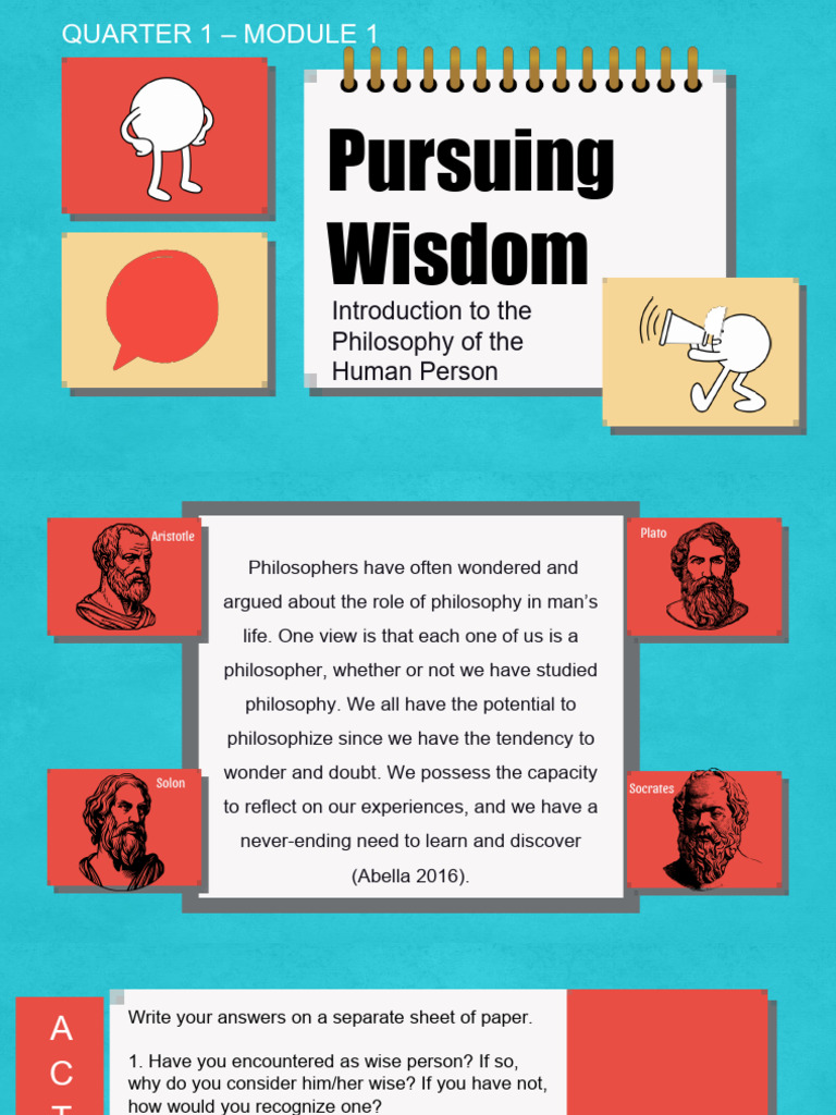 Philo Quarter 1 Lesson 1 Pursuing Wisdom | PDF | Reason | Wisdom