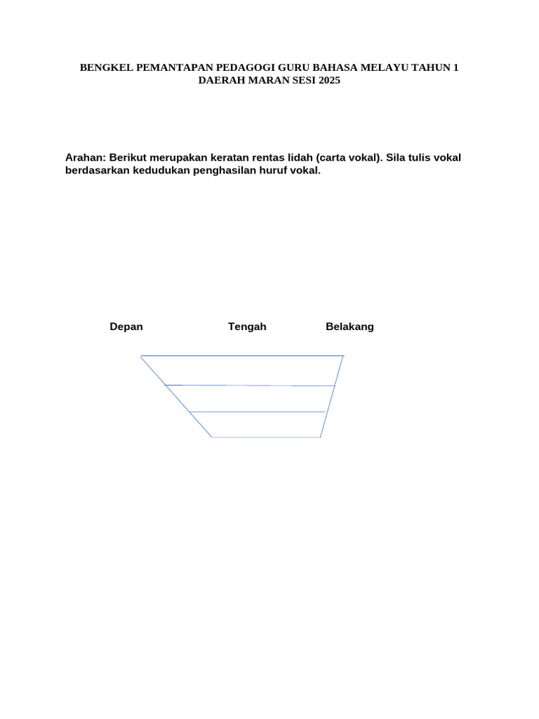 Bengkel Pemantapan Pedagogi Guru Bahasa Melayu Tahun 1 Daerah Maran Sesi 2025 | PDF