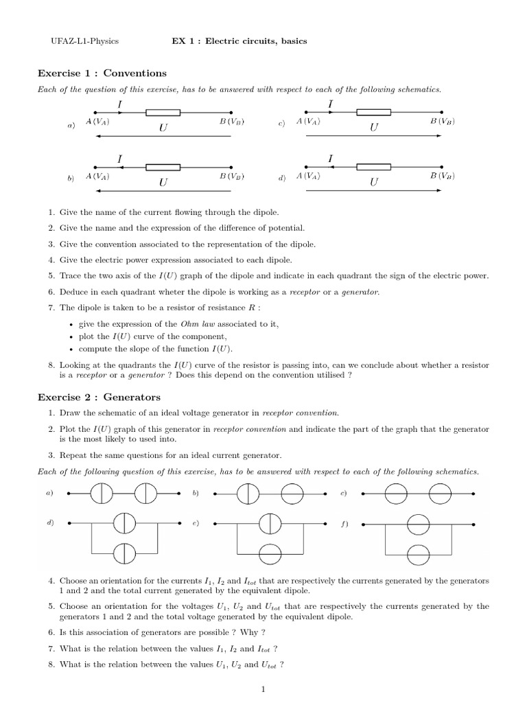 Electric Circuits Exercises and Analysis | PDF | Voltage | Electrical ...