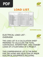 Load List Calculation | PDF | Electric Power System | Force