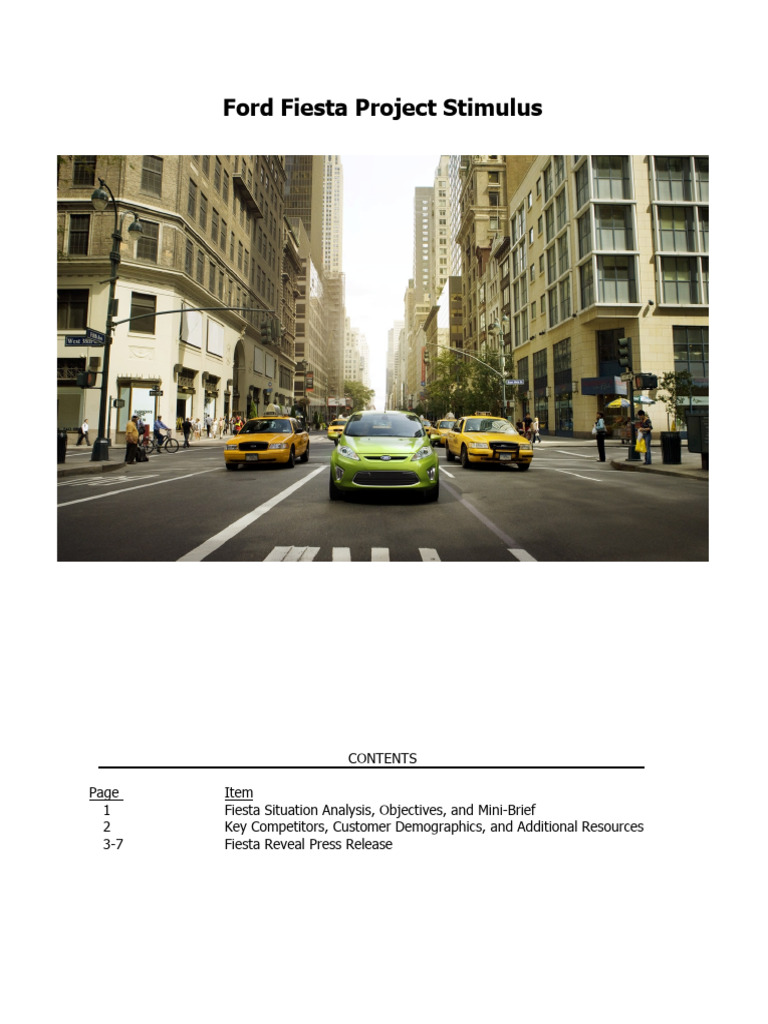 Ford Fiesta Launch Strategy Overview | PDF | Ford Motor Company | Brand