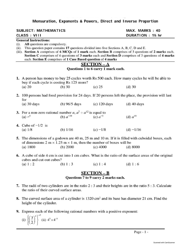 8th Mens,Exp,Prop Qp. | PDF